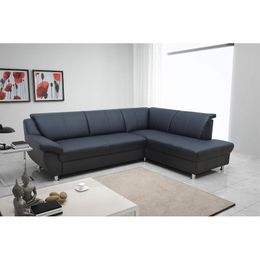 DOMO collection Ecksofa »Pilar, elegant und zeitloses Design, komfortabel, bequeme Armlehnen« mit Ottomane, wahlweise mit Bettfunktion, L-Form schwarz