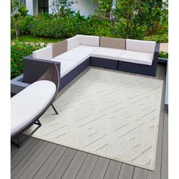MERINOS Teppich &raquo;Tenerife 54085&laquo; rechteckig 5 mm H&ouml;he In- und Outdoor geeignet, robuster Kurzflor, Balkon, Au&szlig;enbereich creme Obermaterial: 100%...