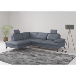 Sit & More SIT&MORE Ecksofa »Morris L-Form, inkl. Sitztiefenverstellung« wahlweise mit Armteilverstellung, Bettfunktion & Bettkasten greyblue