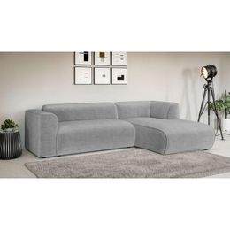Inosign Ecksofa »MERID L-Form (257 cm), zeitlos & stilvolles Design, « Aufwendig gepolstert, in Cord, Chenille und Struktur hellgrau