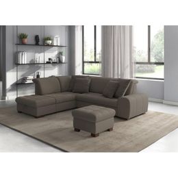 Sit & More SIT&MORE Ecksofa »Luxor L-Form« wahlweise mit Bettfunktion, Stauraum und Kopfteilverstellung dunkelbeige