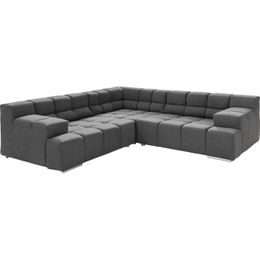 DESIGNWERK Ecksofa »Temple L-Form, tolles Designsofa« mit Sitztiefenverstellung Dark Grey