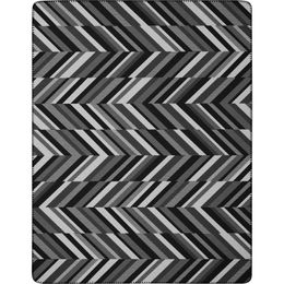 Biederlack Wohndecke »Shifted« mit geketteltem Zierstich schwarz-grau Obermaterial: 58% Baumwolle, 35% Polyacryl, 7% Polyester B/L: 150 cm x 200 cm