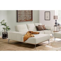 W.Schillig Ecksofa »run, Designsofa mit tollem Sitzkomfort, bequem, L-Form« mit elegantem Holzsockel, Füße in Silber matt, Breite 279 cm cream...