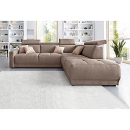 DOMO collection Ecksofa »Ava, moderne Sitzheftung mit toller Doppelnaht, komfortabel, L-Form« mit Ottomane, inkl. Federkern, wahlweise mit...