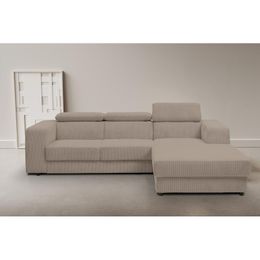 WERK2 Ecksofa »Cherry, modernes Sofa mit Komfortfunktionen, Breite 270cm, L-Form, « bequem, mit verstellbaren Kopfteilen, Schlaffunktion und...