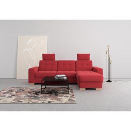 Sit & More SIT&MORE Ecksofa &raquo;Quincy L-Form&laquo; wahlweise mit Bettfunktion und Bettkasten rot