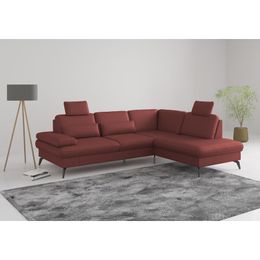 Sit & More SIT&MORE Ecksofa »Morris L-Form, inkl. Sitztiefenverstellung« wahlweise mit Armteilverstellung, Bettfunktion & Bettkasten merlot