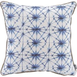 HOCK H.O.C.K. Dekokissen &raquo;Badu Batik Saphire Outdoor&laquo; mit Keder, Kissenh&uuml;lle mit F&uuml;llung, 1 St&uuml;ck blau + gemustert Obermaterial: 100% Polyacryl B/L: 50...