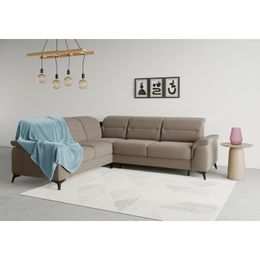 Sit & More sit&more Ecksofa &raquo;Sinatra L-Form&laquo; optinal mit Kopfteilverstellung und Armteilfunktion, Metallf&uuml;&szlig;e grau 90% Polyester, 10% Polyamid