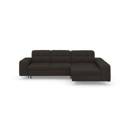 Sit & More SIT&MORE Ecksofa »Baviene L-Form« inklusive Sitztiefenverstellung und Federkern, wahlweise Bettfunktion espresso