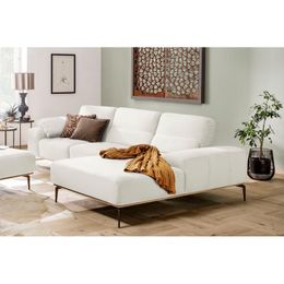 W.Schillig Ecksofa »run, Designsofa mit tollem Sitzkomfort, bequem, L-Form« mit Holzsockel, Füße in Bronze pulverbeschichtet, Breite 319 cm white Z73