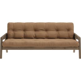 Karup Design Schlafsofa Mit Holzstruktur, inkl. Futonmatratze, Liegefläche 130x190 cm mocca