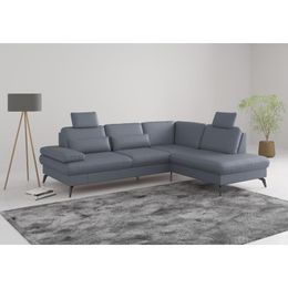 Sit & More SIT&MORE Ecksofa »Morris L-Form, inkl. Sitztiefenverstellung« wahlweise mit Armteilverstellung, Bettfunktion & Bettkasten greyblue