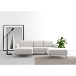 Sit & More SIT&MORE Ecksofa »Bailando L-Form« wahlweise mit Kopfteilverstellung und Vorziehsitz, motorisch silber