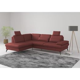 Sit & More SIT&MORE Ecksofa »Morris L-Form, inkl. Sitztiefenverstellung« wahlweise mit Armteilverstellung, Bettfunktion & Bettkasten merlot