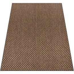 Paco Home Teppich »Illusion 327« rechteckig 4 mm Höhe Flachgewebe, Zickzack Motiv, Boho, In- und Outdoor geeignet natur Obermaterial: 100%...