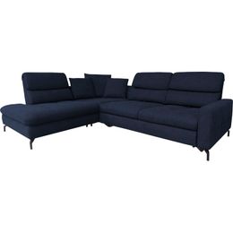 Alina Ecksofa &raquo;Louis&laquo; Breite 260 cm, R&uuml;ckenlehnenverstellung, wahlweise mit Bettfunktion blau Struktur fein TCM (100% Polyester)