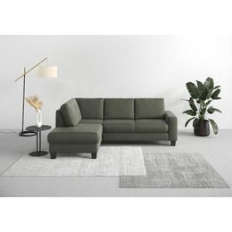 Home Affaire Ecksofa »Summer L-Form« mit Ottomane, mit oder ohne Bettfunktion und Bettkasten, Cord-Bezug olive