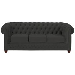 Home Affaire Chesterfield-Sofa &raquo;New Castle&laquo; mit hochwertiger Knopfheftung in Chesterfield-Design, B/T/H: 203/86/72 grau