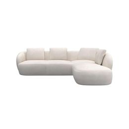 FLEXLUX Ecksofa »Torino, rund, L-Form, Sofa-Ecke mit Ottomane« Modernes, organisches Sofa-Design, Kaltschaum, Wellenunterfederung Vanilla Cream