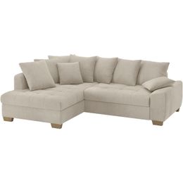 MR. COUCH Ecksofa »Nikita II, L-Form« Wahlweise mit Bettfunktion, Bettkasten & RGB-LED-Beleuchtung beige