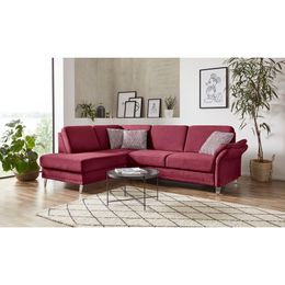 Sit & More SIT&MORE Ecksofa »Clio L-Form« wahlweise mit Bettfunktion und Bettkasten, inklusive Federkern bordeaux