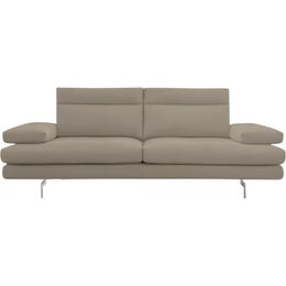 Calia italia 3-Sitzer &raquo;Toby Wing, Designsofa mit hohem Sitzkomfort, bequem und elegant&laquo; inklusive Sitztiefenverstellung, F&uuml;&szlig;e in Chrom gl&auml;nzend beige 