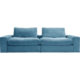 Alina Big-Sofa »Sandy« 296 cm breit und 123 cm tief, in modernem Cordstoff azurblau GCT 46 0