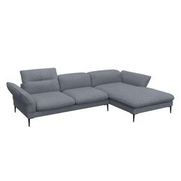 FLEXLUX Ecksofa »Salino, Funktionssofa mit Recamiere, Relaxsofa, Ecksofa« Sofa mit Arm- und Kopfteil-Verstellungen, Kaltschaum & Stahl-Wellen Navy...