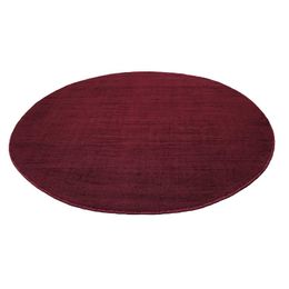 Esprit Teppich &raquo;Gil, ESP-39954&laquo; rund 8 mm H&ouml;he handgewebt, seidig gl&auml;nzend, schimmernde Farbbrillianz, Melangeeffekt bordeaux rot Obermaterial:...