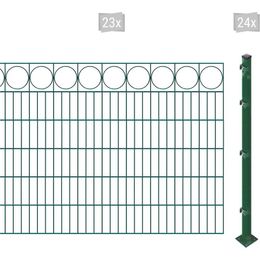 Arvotec Doppelstabmattenzaun &raquo;ESSENTIAL 120 zum Aufschrauben "Ring" mit Zierleiste&laquo; Zaunh&ouml;he 120 cm, Zaunl&auml;nge 2 - 60 m dunkelgr&uuml;n