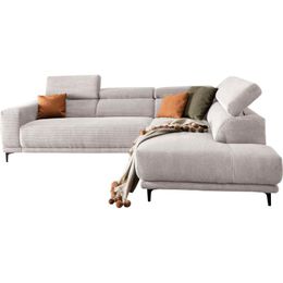 Alina Ecksofa »Hikari« wahlweise mit Sitzvorzug, in modernem Cordstoff, Breite 276 cm hellgrau GCT 9 0