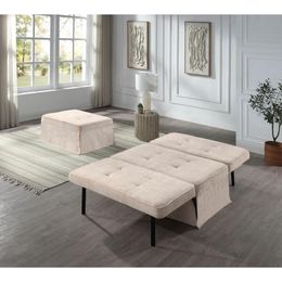 ATLANTIC HOME COLLECTION Schlafsofa »Finn« wandelbar zum Loungesessel, Relaxliege und Gästebett, inkl. Kissen creme