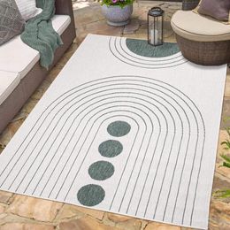 Carpet City Outdoorteppich &raquo;DUO RUG 5739&laquo; rechteckig 5 mm H&ouml;he Wendeteppich Wetterfest In- & Outdoor, Balkon, Terrasse, Wohnzimmer Gr&uuml;n...