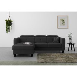 Sit & More SIT&MORE Ecksofa »Belluci L-Form« inklusive Federkern, wahlweise mit Bettfunktion und Bettkasten schwarz 0