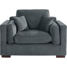 Home Affaire Loveseat &raquo;Fresh Pond Sessel&laquo; weicher Sitzkomfort, incl. Zierkissen, B/T/H: 140/96/95 cm blau 100% Polyester