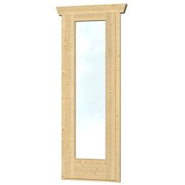 Skan Holz Fenster &raquo;Panoramafenster&laquo; 57 x 193 cm beige Glas, Massivholz
