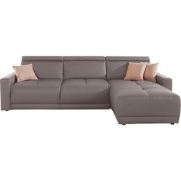 DOMO collection Ecksofa »Ava mit moderner Sitzheftung & toller Doppelnaht, komfortabel, L-Form« mit Recamiere, inkl. Federkern, wahlweise mit...