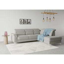 Sit & More SIT&MORE Ecksofa »Sinatra L-Form« mit Ottomane, optional mit Kopfteilverstellung und Armteilfunktion silber