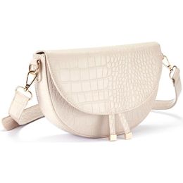 Vivance Umhängetasche »Minibag« in Kroko-Optik, Schultertasche, Handtasche, Crossbody Bag VEGAN beige