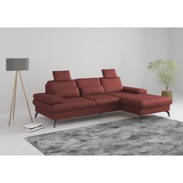 Sit & More SIT&MORE Ecksofa »Morris L-Form, inkl. Sitztiefenverstellung« wahlweise mit Armteilverstellung, Bettfunktion & Bettkasten merlot