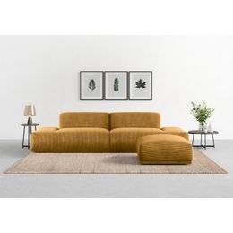 Trendmanufaktur Big-Sofa »Braga, toller Sitzkomfort, Designsofa« in moderner Optik, mit hochwertigem Kaltschaum mustard 0