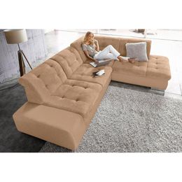 Sit & More SIT&MORE Ecksofa »Pale L-Form« inklusive Kopfteilverstellung, wahlweise mit Bettfunktion macchiato
