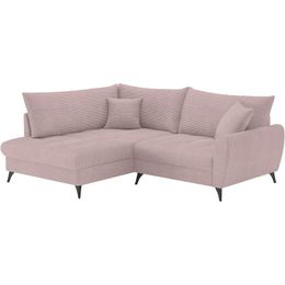 MR. COUCH Ecksofa »Blackburn II, L-Form« Mit Kaltschaumpolsterung bis 140 kg belastbar Stripes 8626 flamingo