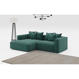 Inosign Ecksofa »Cowboy L-Form« mit 6 Kissen, kubisches Sofa racing green