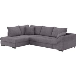 Ecksofa &raquo;Allegro DuraFlex, L-Form&laquo; Hochschl&auml;fer-Bettauszug, Kaltschaumpolsterung, bis 140 kg belastbar grau Stripes (92% Polyester / 8% Nylon)