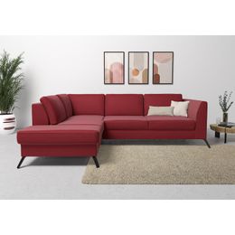 Sit & More sit&more Ecksofa &raquo;Olsen L-Form&laquo; inklusive Sitztiefenverstellung, wahlweise mit Bettfunktion, 15cm hoch rot 100% Polyester