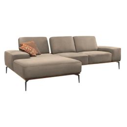 W.Schillig Ecksofa »run, Designsofa mit tollem Sitzkomfort, bequem, L-Form« mit Holzsockel, Füße in Schwarz pulverbeschichtet, Breite 279 cm ecru W82