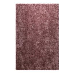 HOMIE LIVING Teppich »Pisa« rund 25 mm Höhe Hochflor, Microfaser, uni, weich, Shaggy, Wohnzimmer, Schlafzimmer dunkel lila meliert Obermaterial:...
